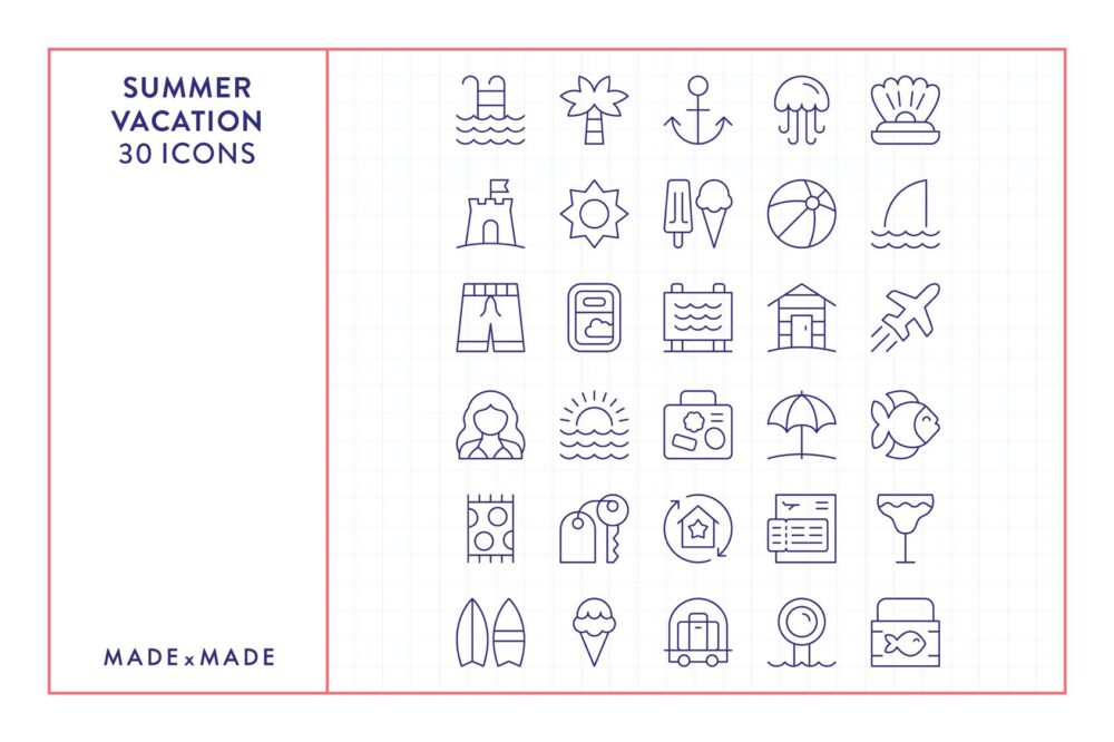 Summer Vacation Icons By Made X Made